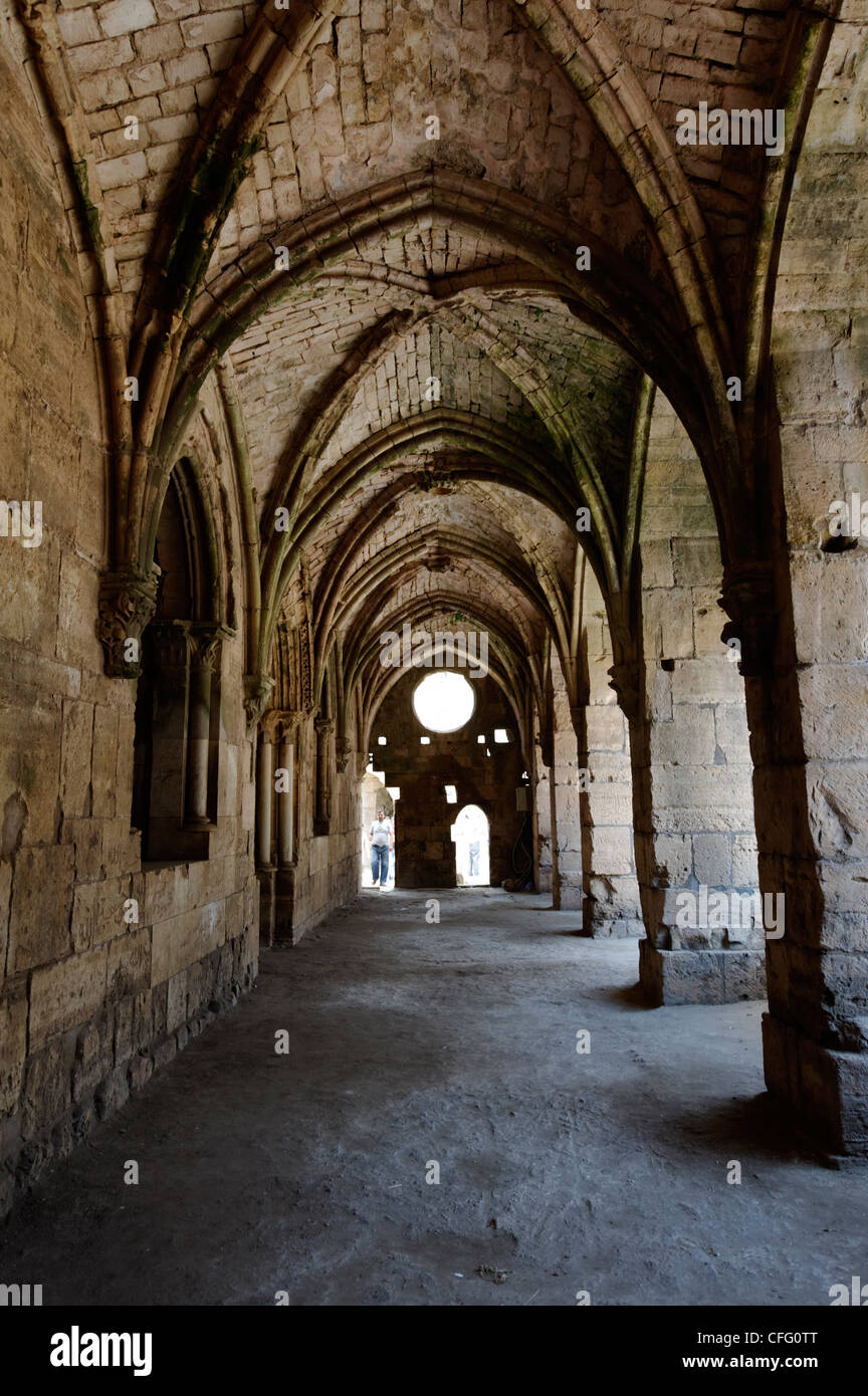 Krak des Chevaliers. Syria. View of the outstanding ogival vaulted ...