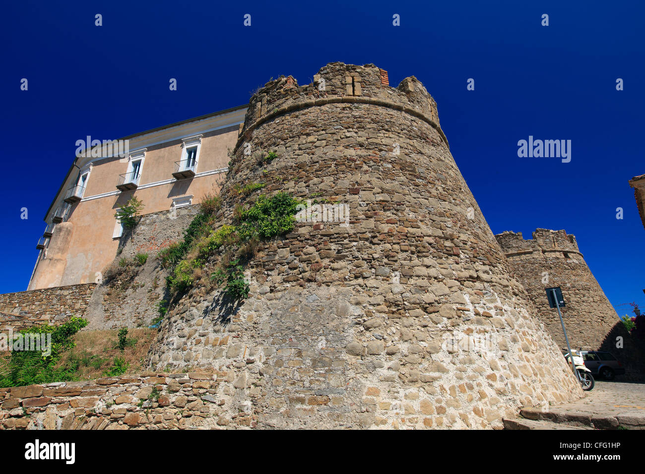 Italy, Campania, Cilento National Park, Castellabate, Castle Stock ...