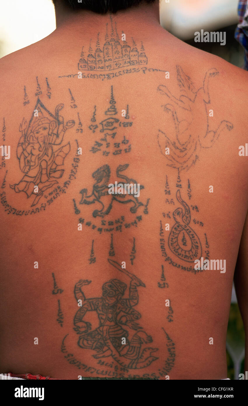 Thailand back tattoo hi-res stock photography and images - Alamy