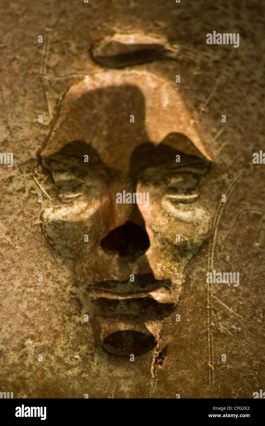 Close up of bronze bas-relief negative figure by Robert Graham Titled ...