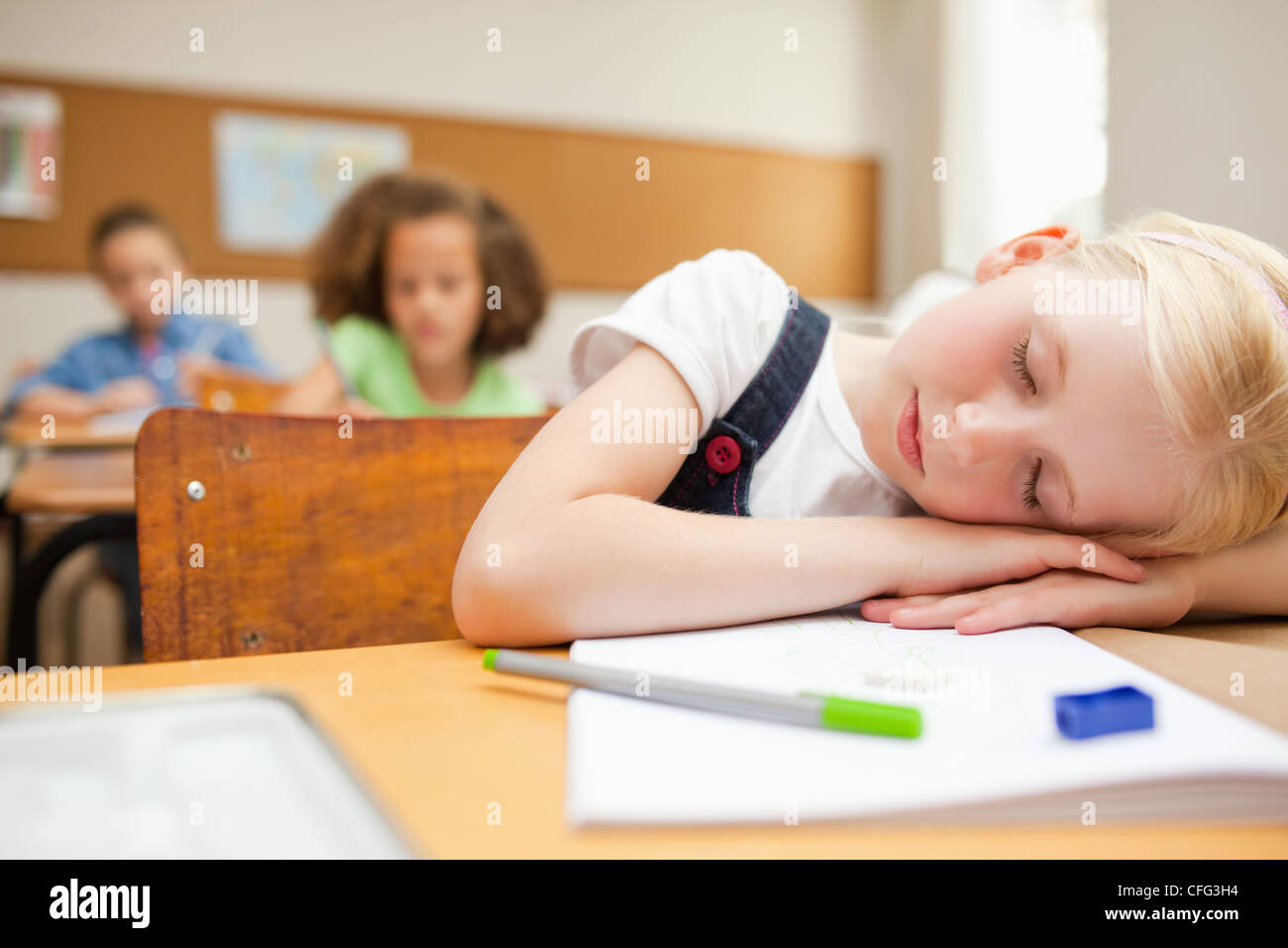 Student felt asleep during class Stock Photo - Alamy