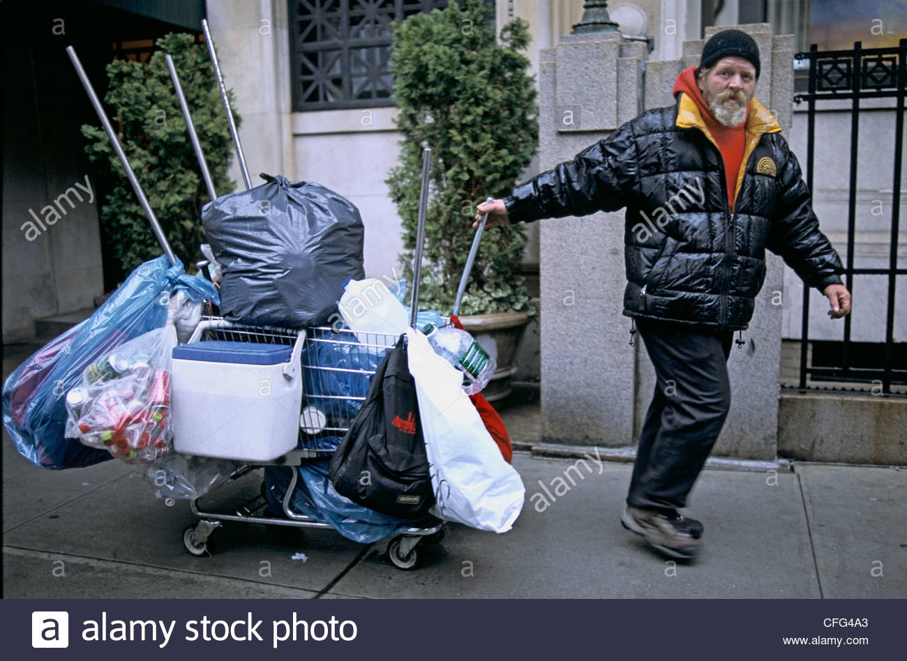 Homeless Collecting Cans Street High Resolution Stock Photography and ...