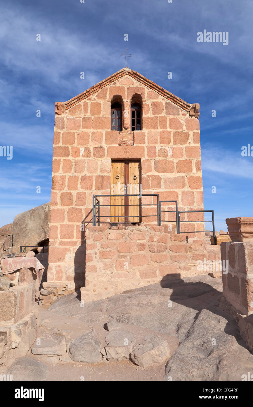 The chapel of the holy trinity on top of Mount Sinai in Egypt Stock ...