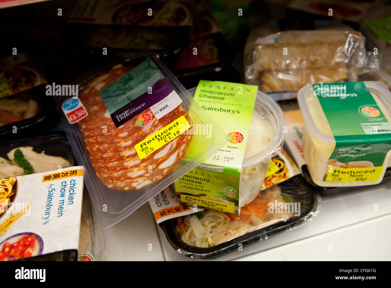Price reduced food in Sainsburys Stock Photo - Alamy