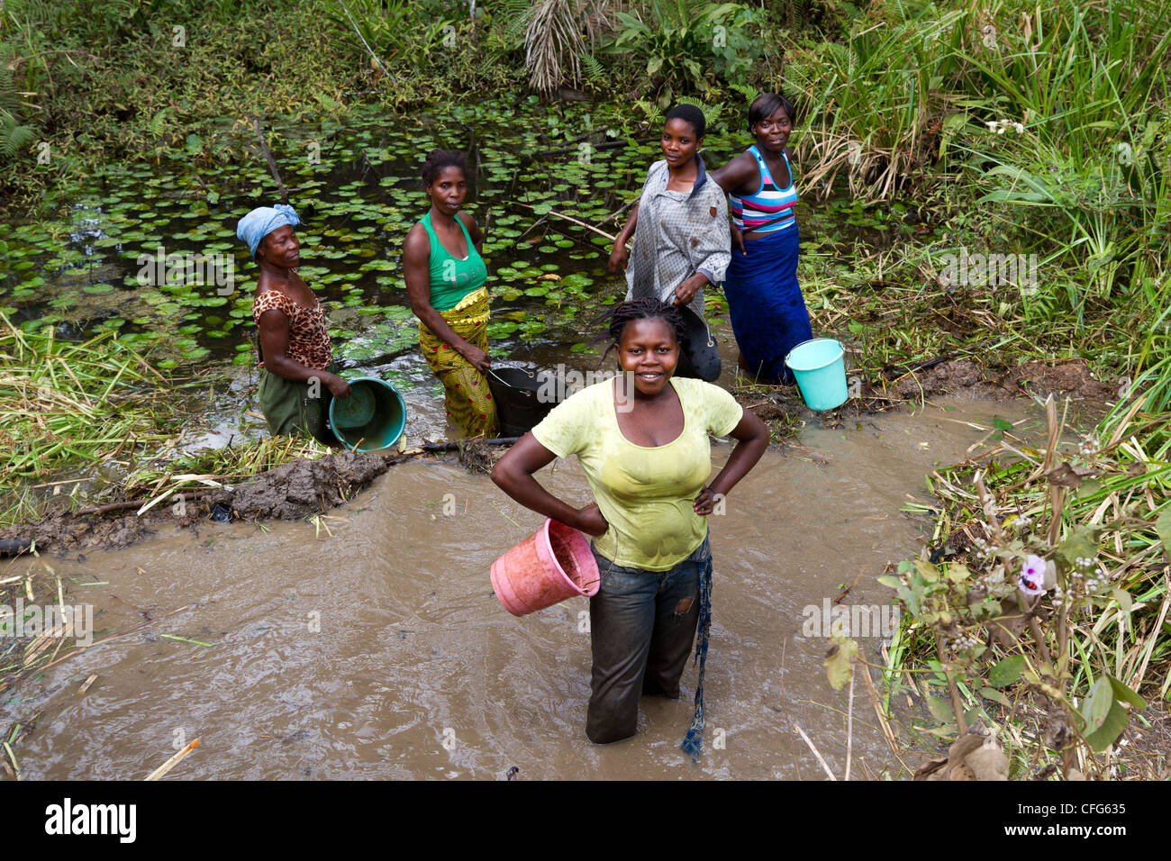 Traditional fishing near Dukoue,Ivory Coast ,Cote d'Ivoire,West Africa ...