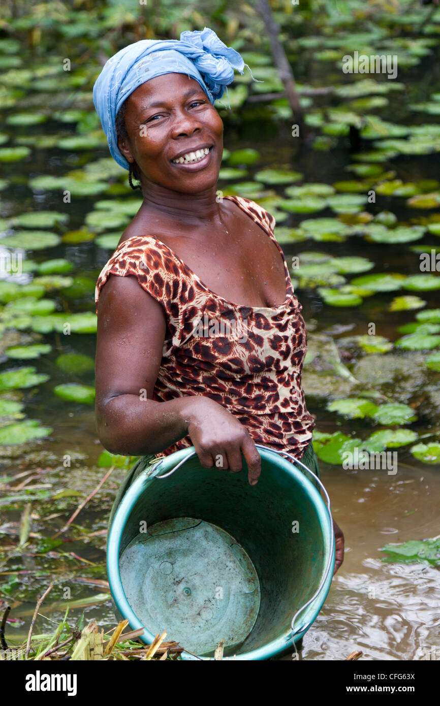 Traditional fishing near Dukoue,Ivory Coast ,Cote d'Ivoire,West Africa ...