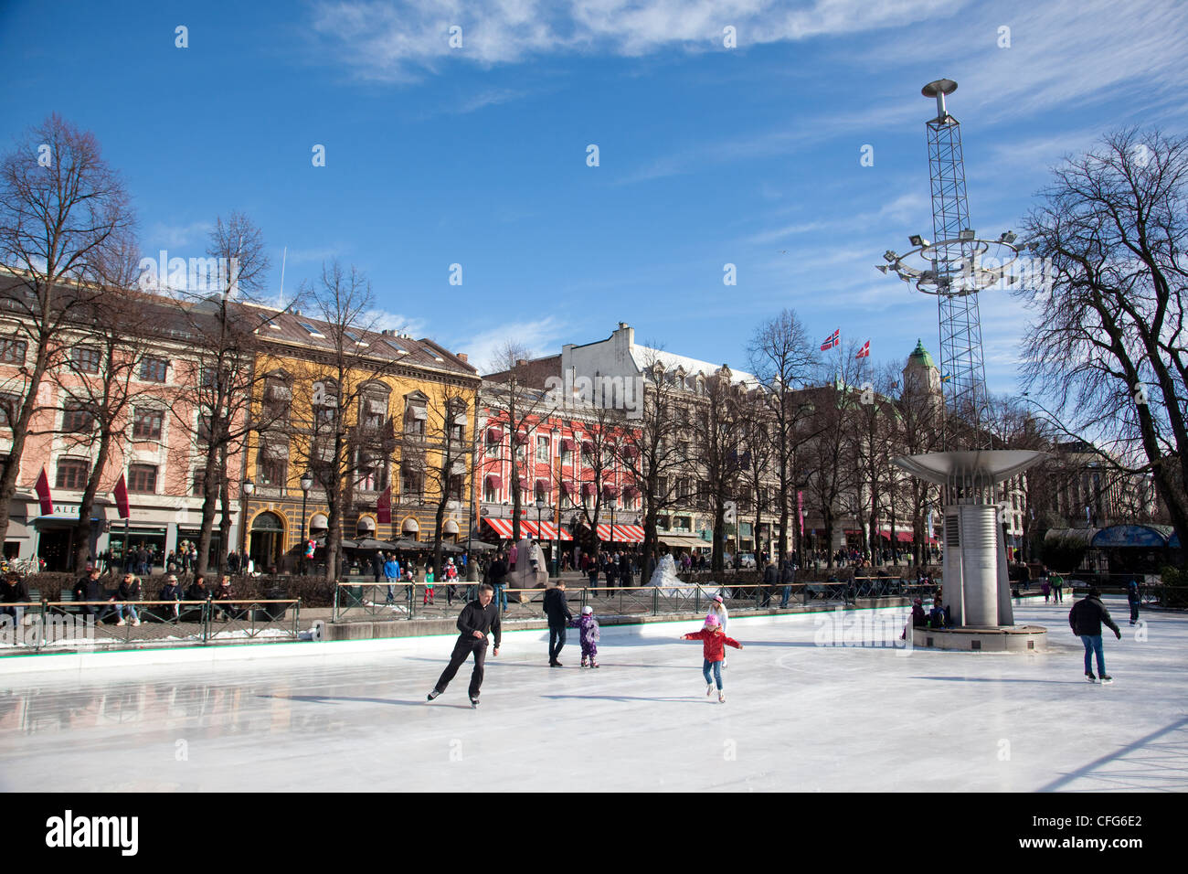 Spikersuppa Skating Rink, at Eidsvolls plass, central Oslo, Norway ...