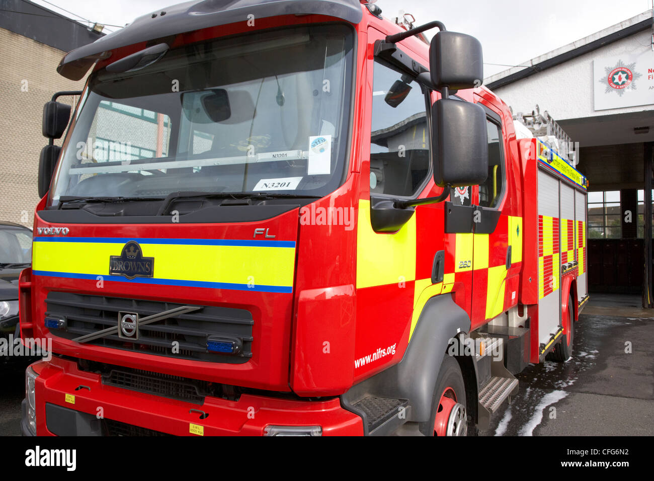 Northern Ireland Fire and Rescue Service NIFRS fire engine at antrim ...