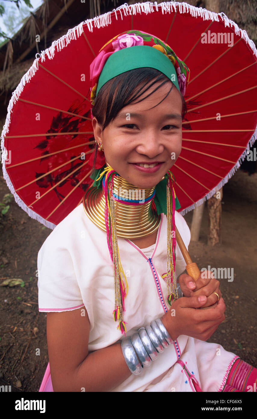Thailand, Golden Triangle, Chiang Rai, Long Neck Karen Hilltribe, Long ...