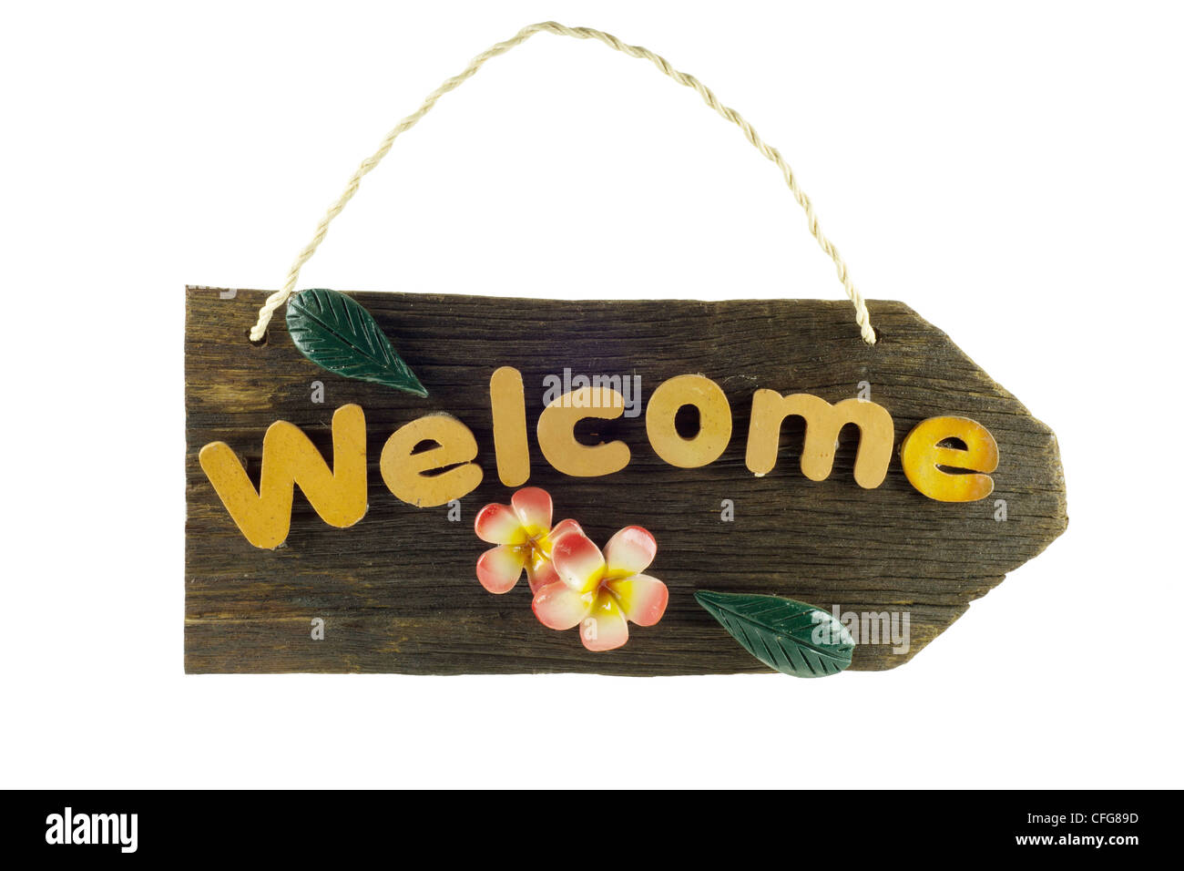 welcome sign on a white background Stock Photo - Alamy