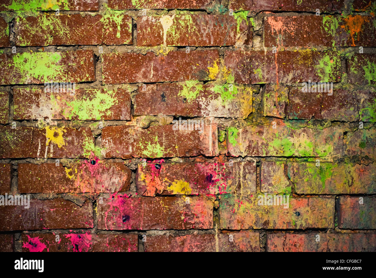 Brick wall with spots Stock Photo - Alamy