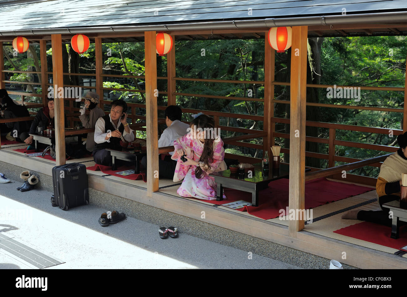 Japanese-style restaurant at Kiyomizu-dera temple, Kyoto, Japan Stock ...