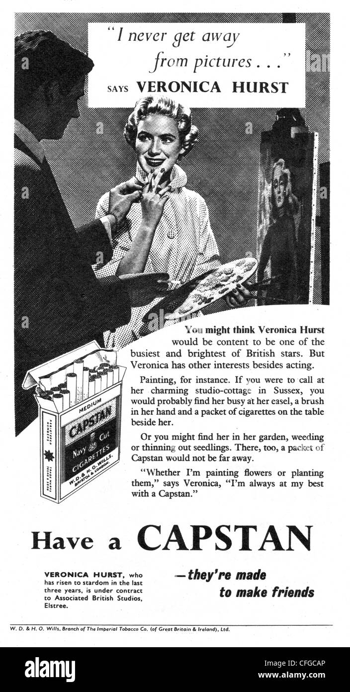 Capstan cigarettes advert from 1954 Stock Photo - Alamy