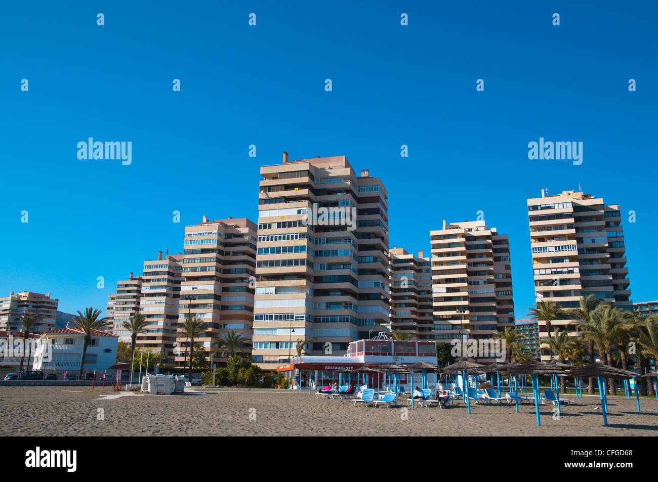 Playamar beach Torremolinos resort Costa del Sol coast the Malaga ...