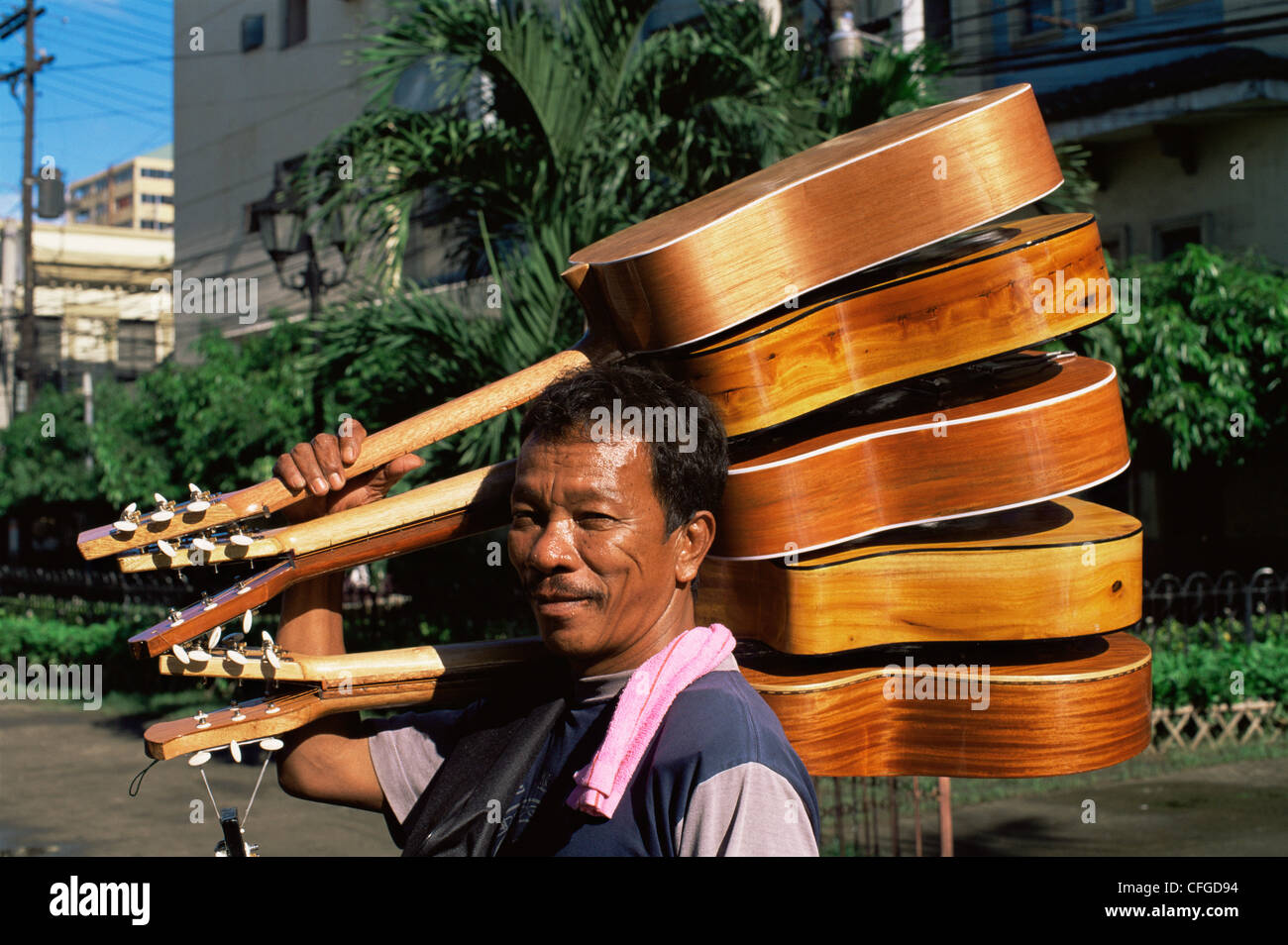 Philippines, Cebu, Cebu City, Guitar Vendor Stock Photo - Alamy