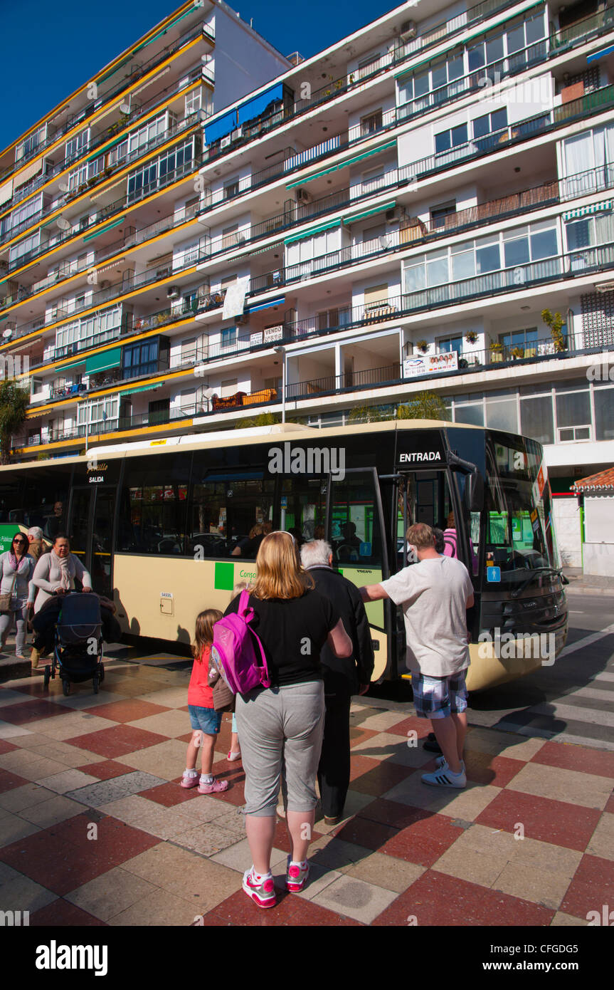Bus station exterior Fuengirola city Costa del Sol coast the Malaga ...
