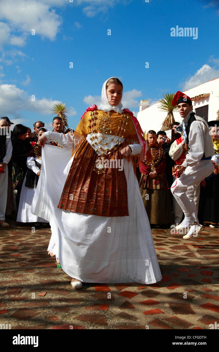 Members of a folklore group performing traditional dances, Ibiza, Spain ...