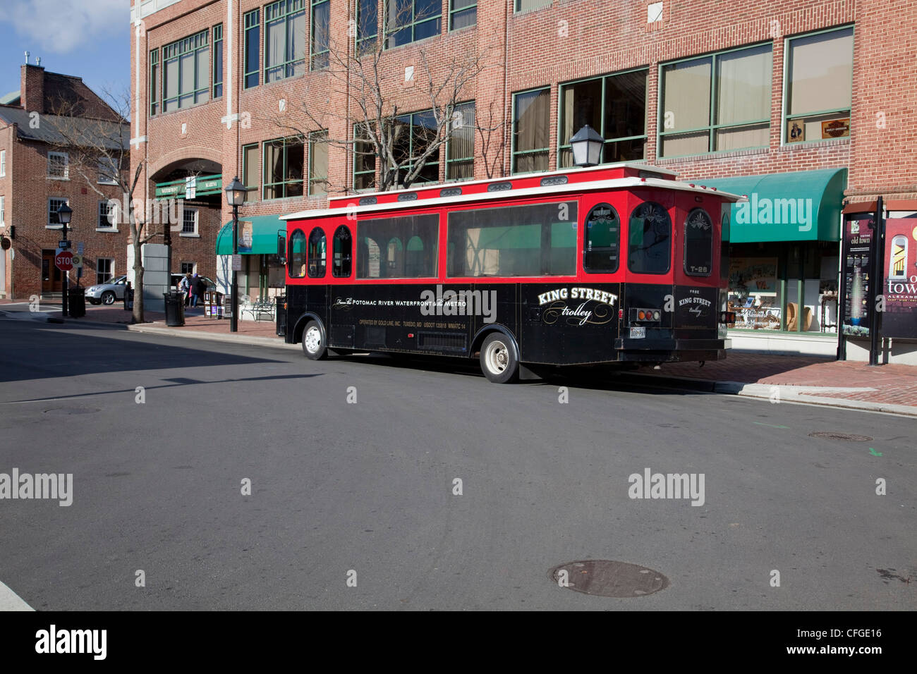 King Street Trolley bus parked in the Old Town in Alexandria Virginia ...