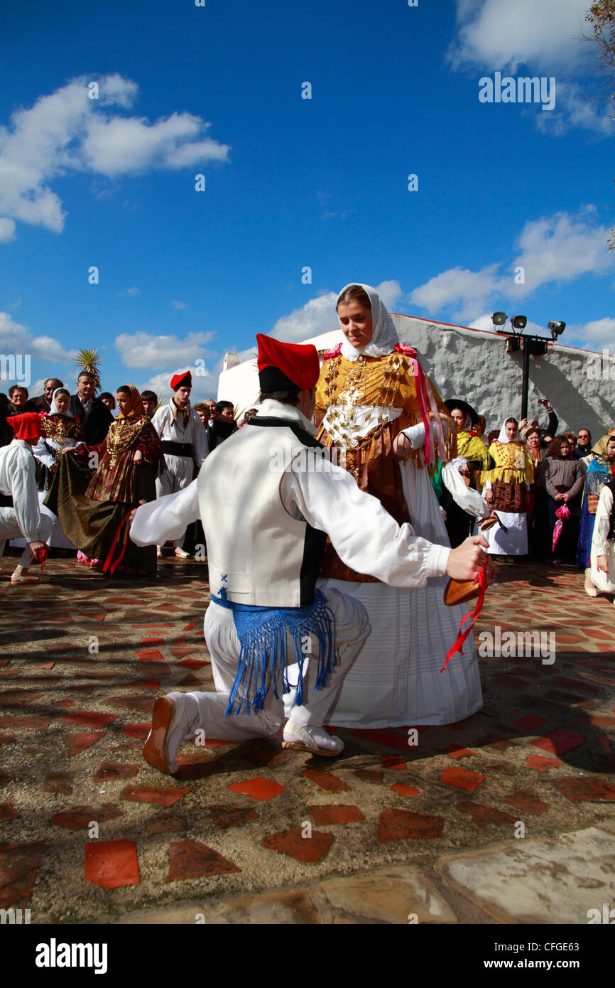 Members of a folklore group performing traditional dances, Ibiza, Spain ...