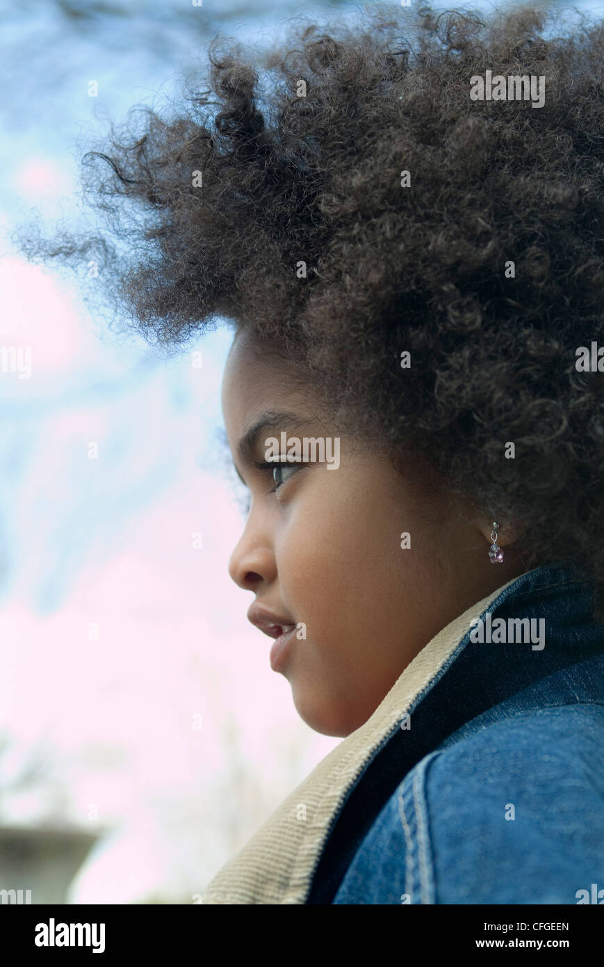 Profile of Young Girl, Montreal, Quebec Stock Photo - Alamy