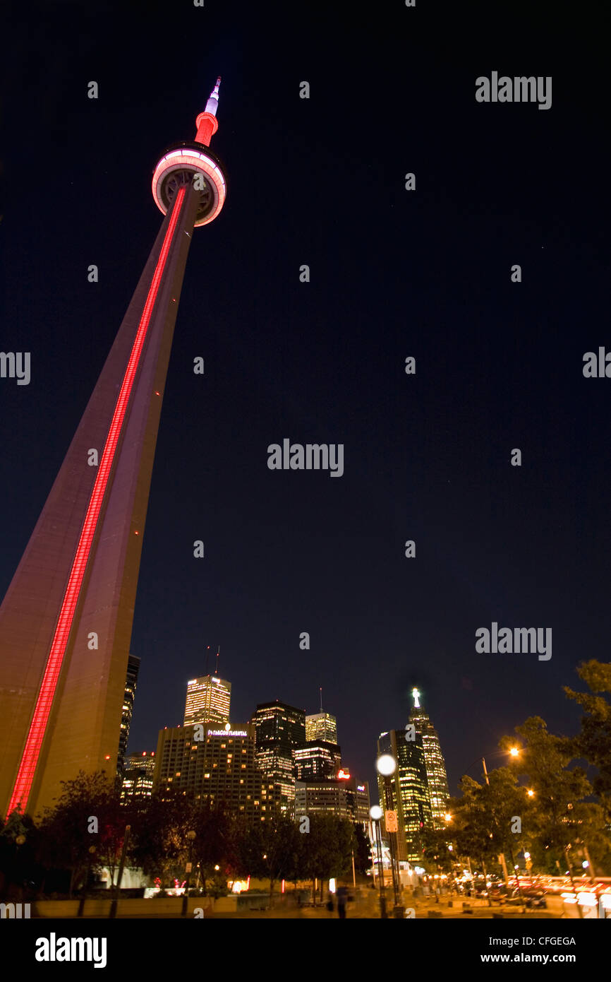 CN Tower and Skyline at Night, Toronto, Ontario Stock Photo - Alamy