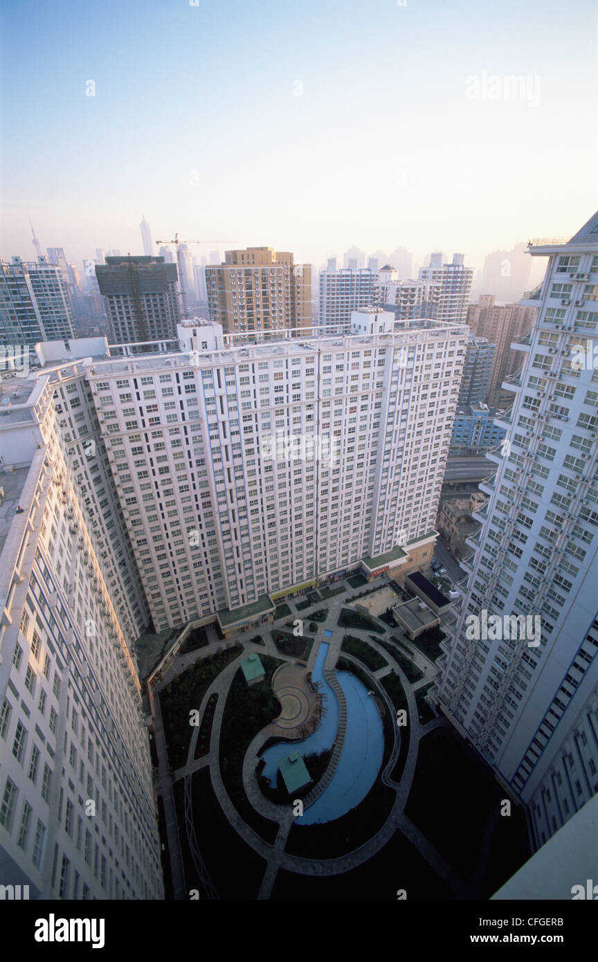 China, Shanghai, Urban Sprawl, Apartment Blocks Stock Photo - Alamy