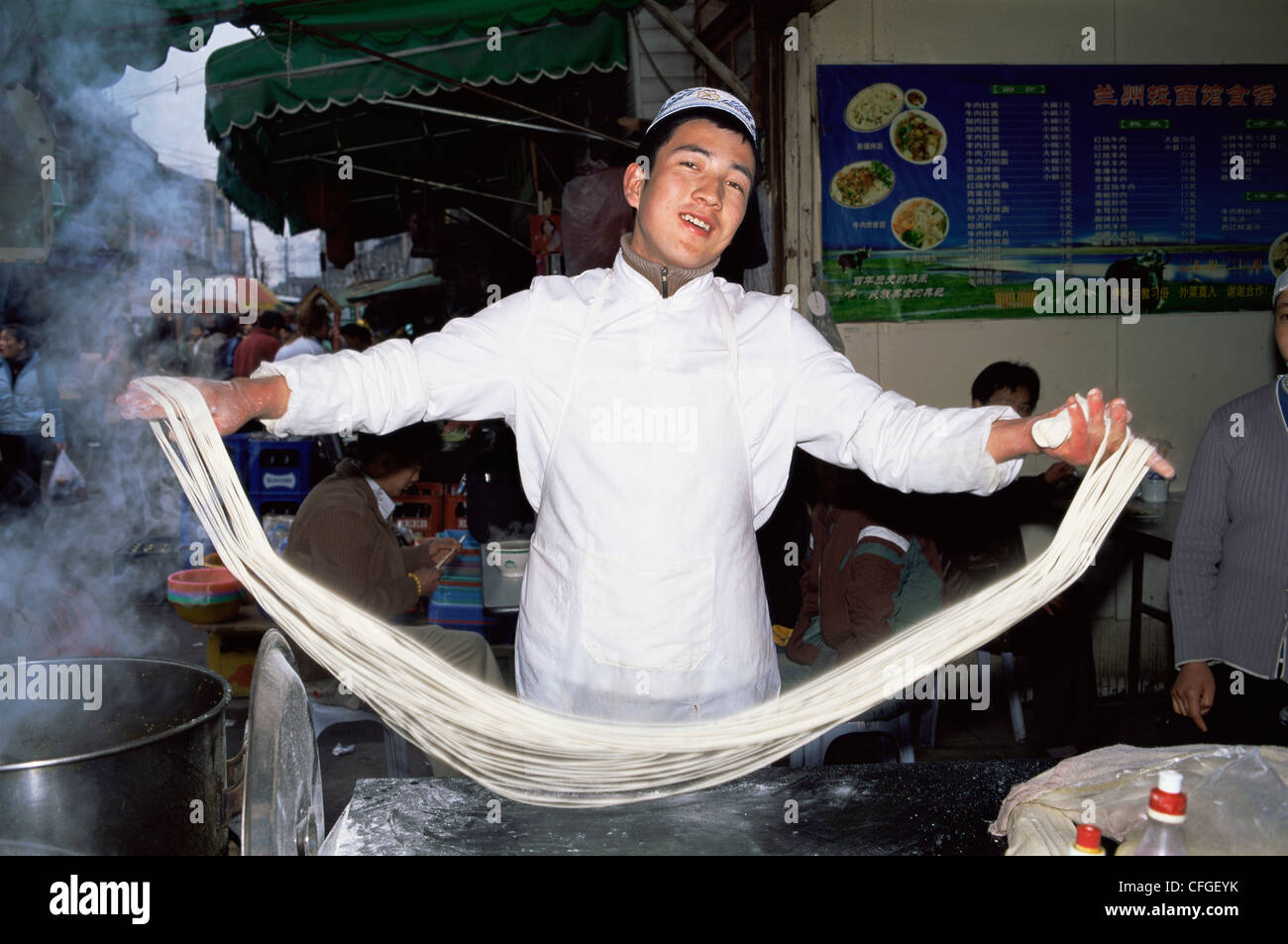 China, Shanghai, Traditional Noodle Making Stock Photo - Alamy