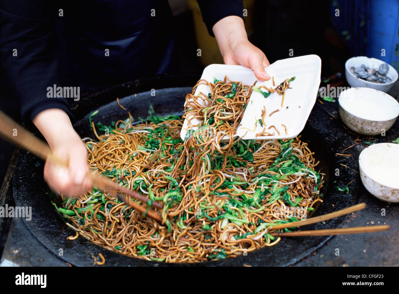 China, Shanghai, Chinese Food, Fried Noodles Stock Photo - Alamy