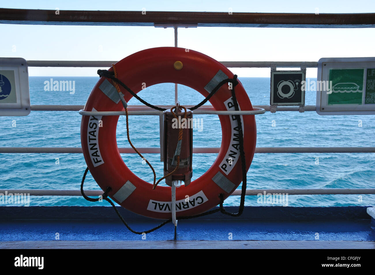 Cruise ship life preserver Stock Photo - Alamy