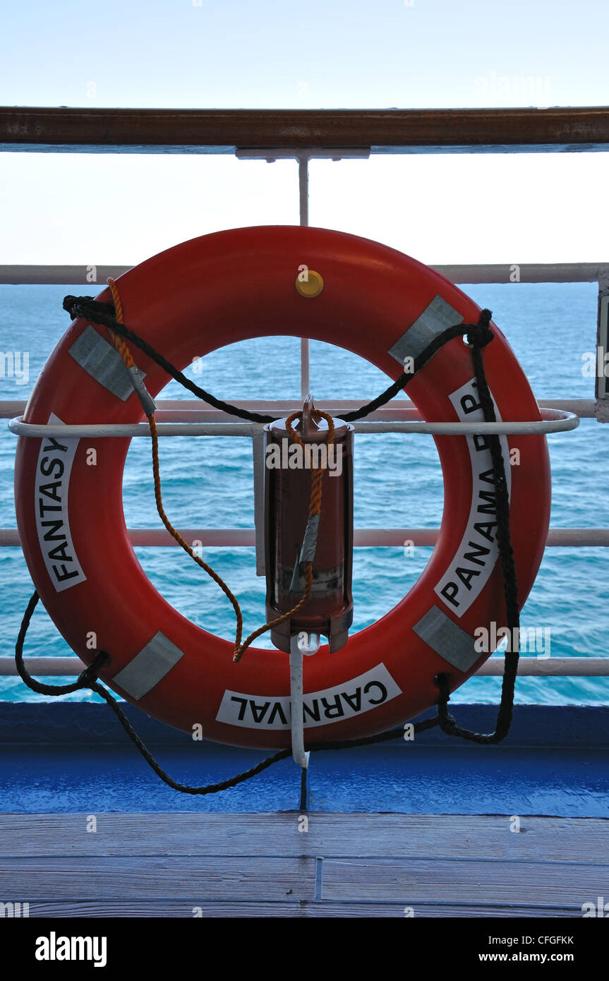 Cruise ship life preserver Stock Photo - Alamy