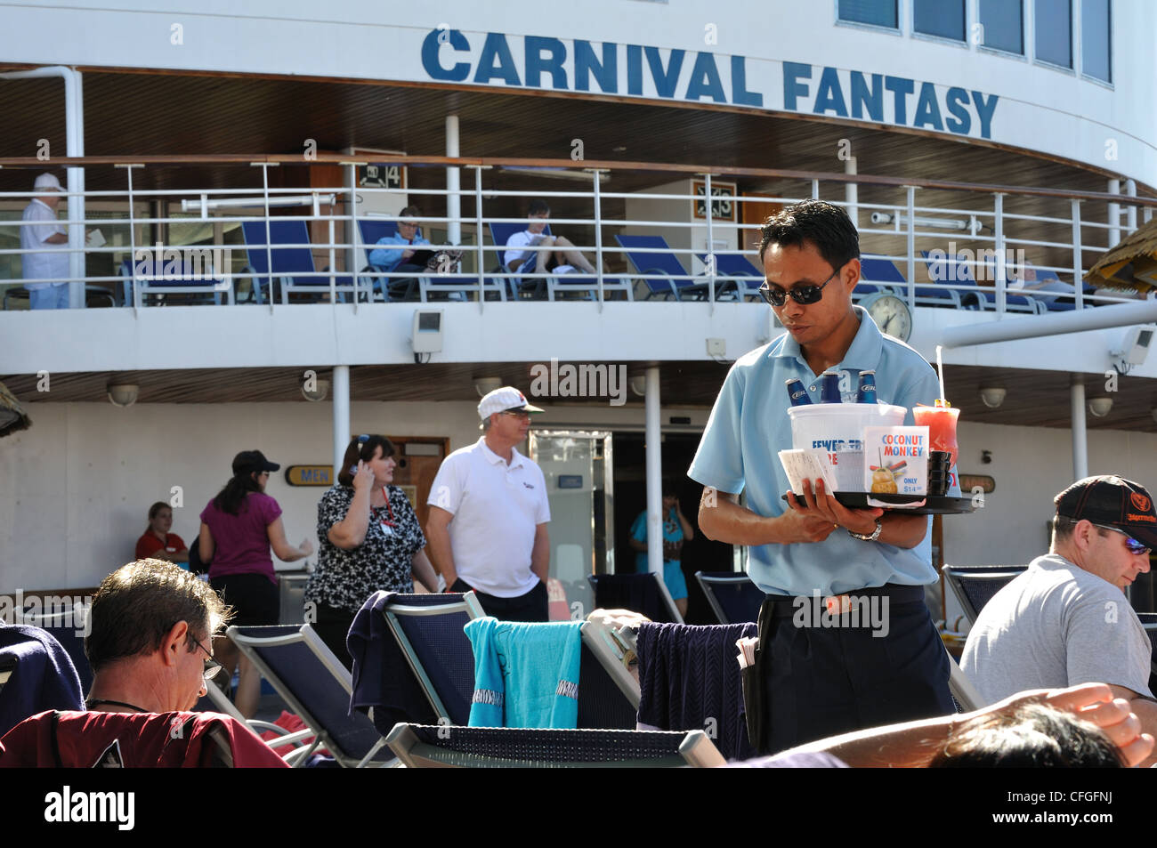 Waiter on cruise ship Stock Photo - Alamy