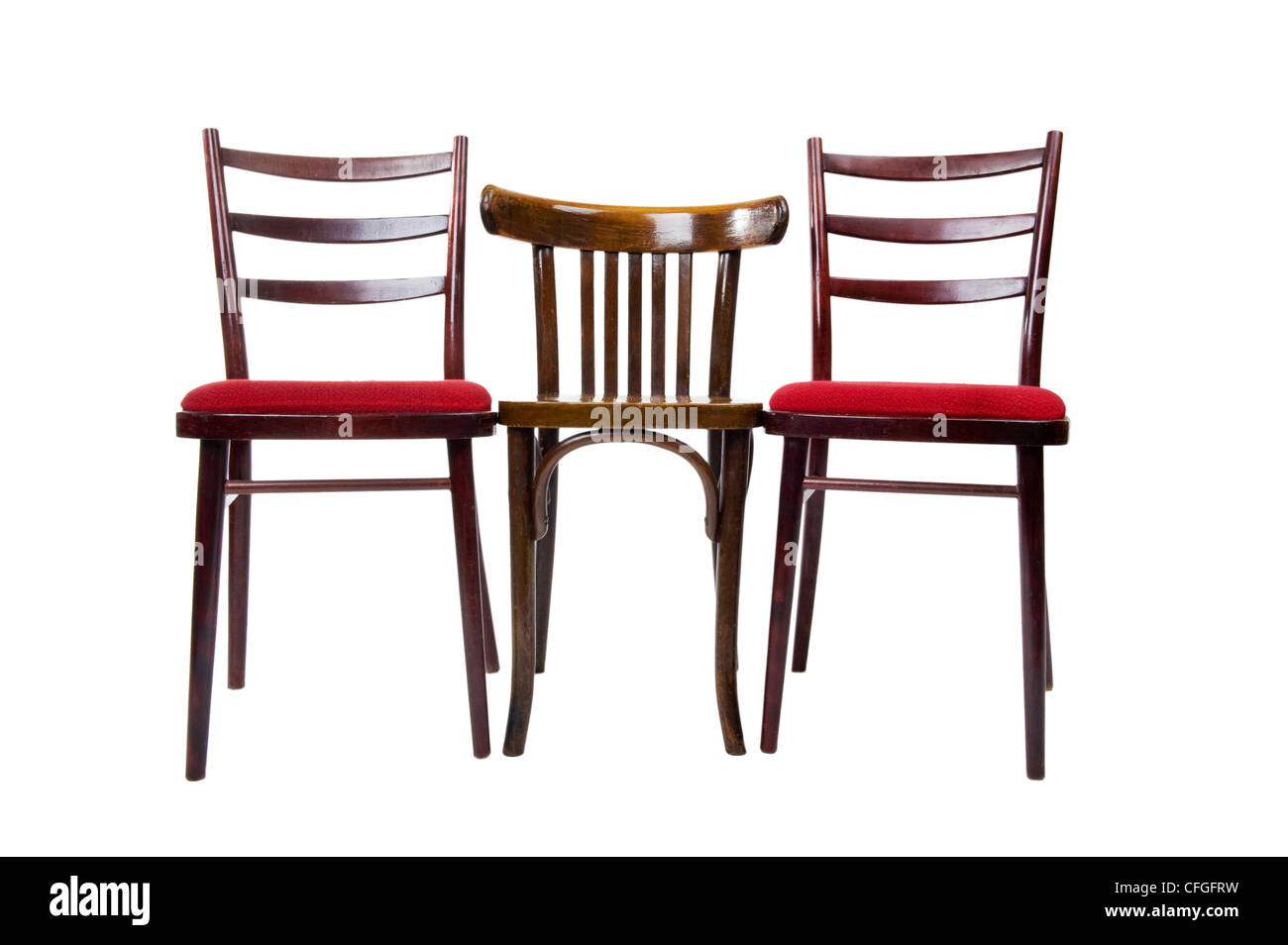 object on white - wooden chair close up Stock Photo - Alamy