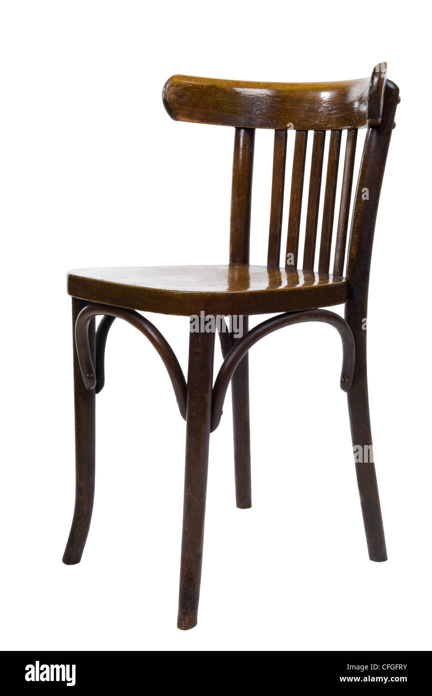 object on white - wooden chair close up Stock Photo - Alamy