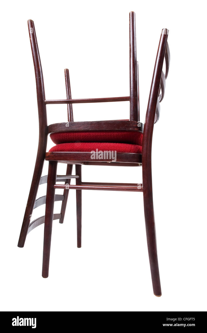 object on white - wooden chair close up Stock Photo - Alamy