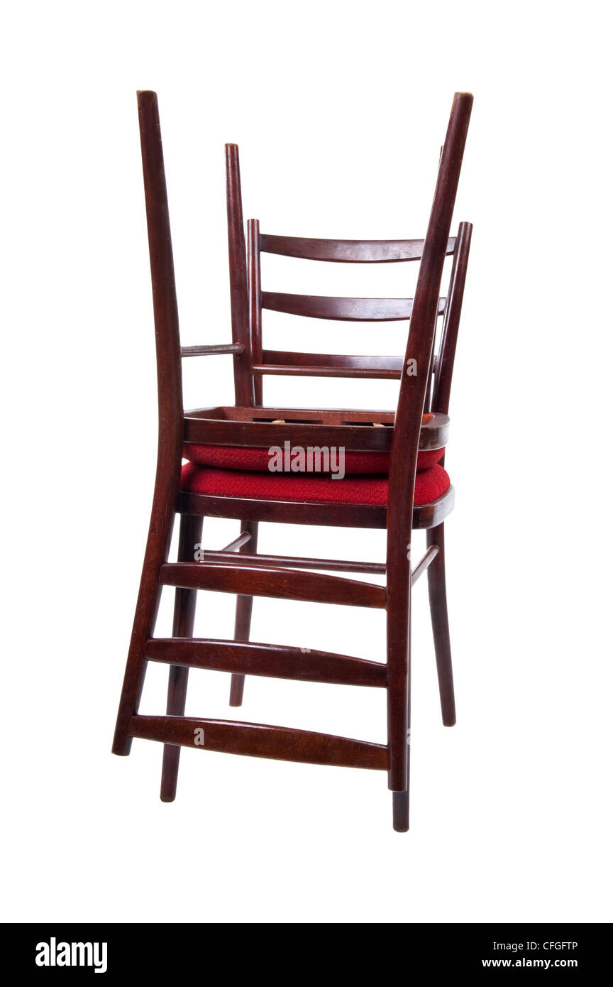 object on white - wooden chair close up Stock Photo - Alamy