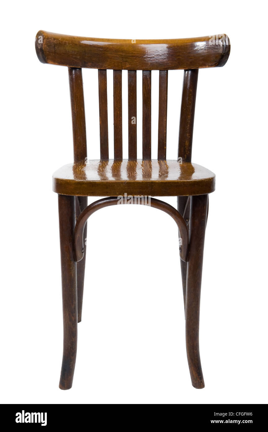 object on white - wooden chair close up Stock Photo - Alamy