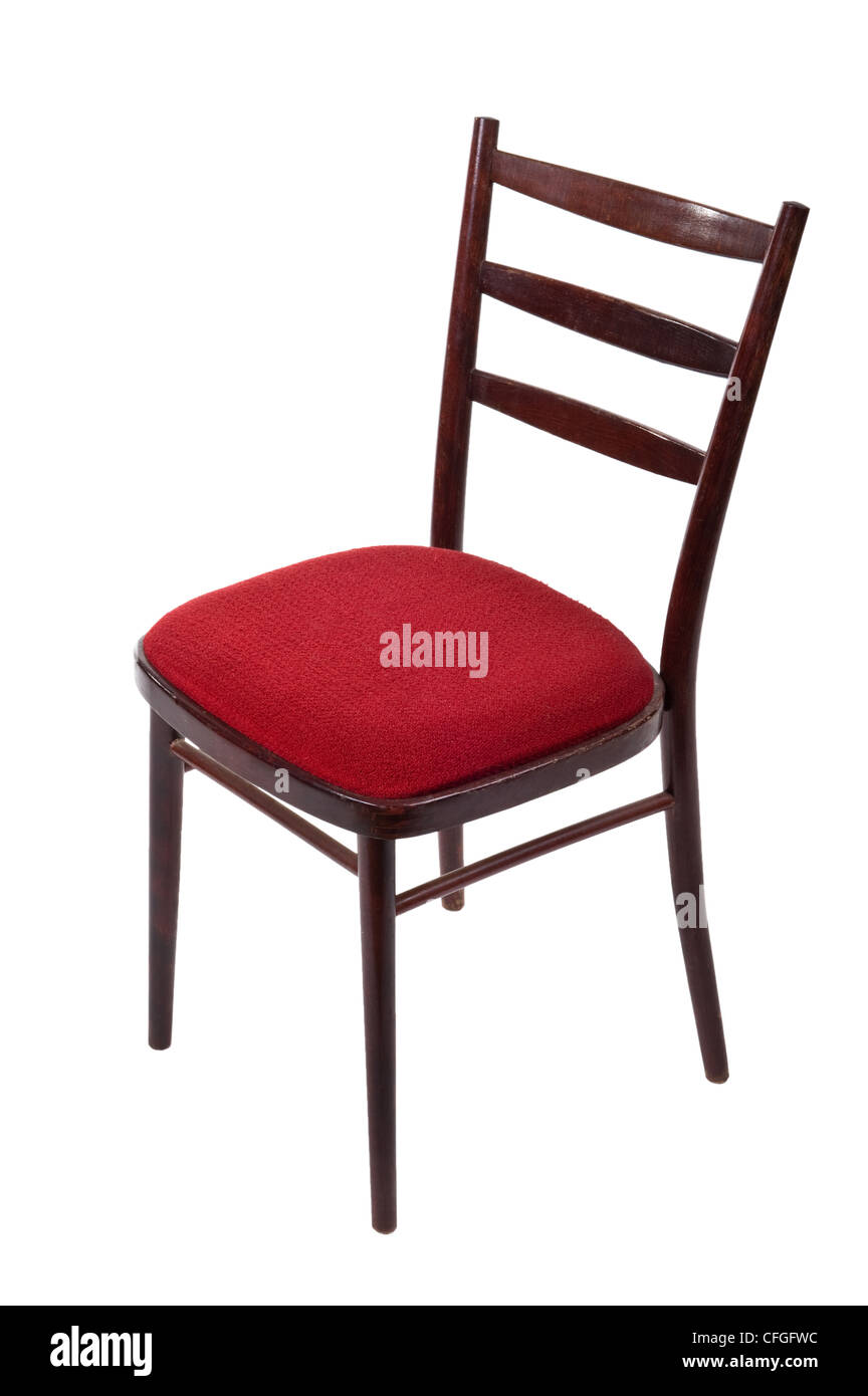 object on white - wooden chair close up Stock Photo - Alamy