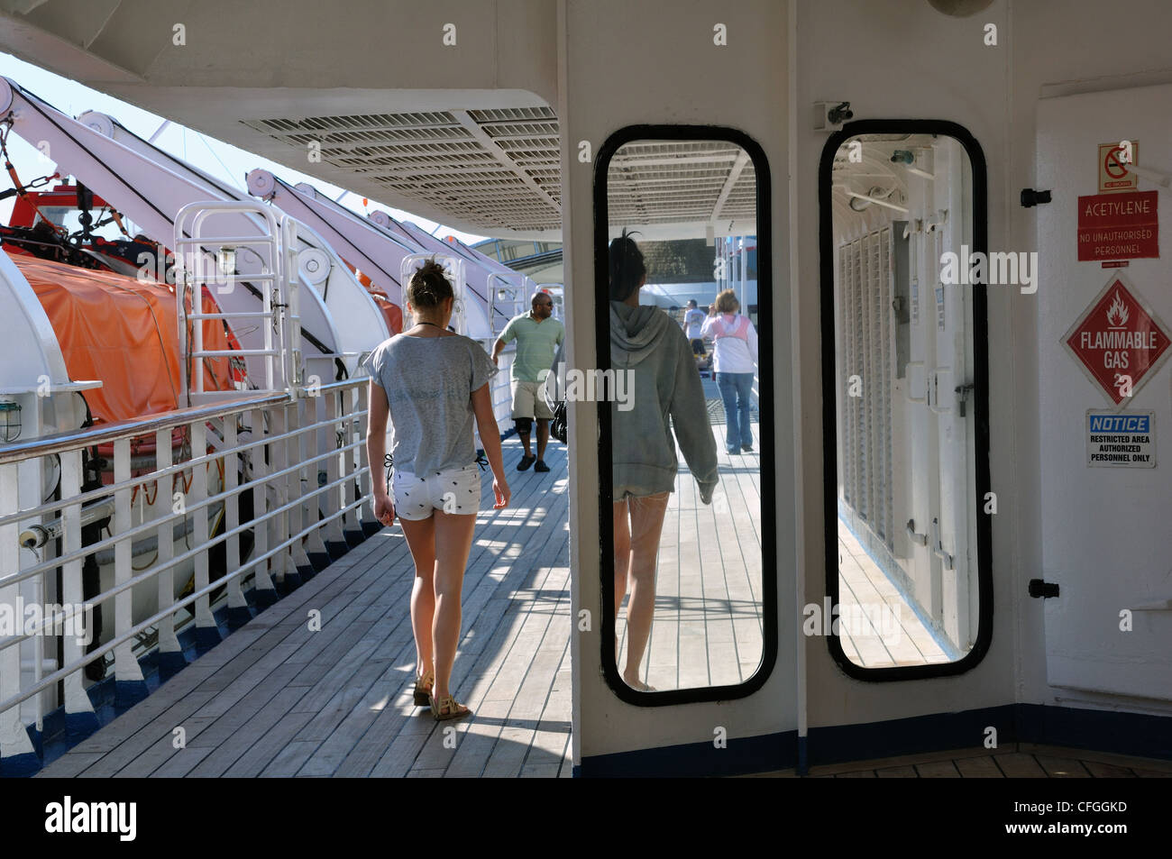 Cruise ship walkway Stock Photo - Alamy