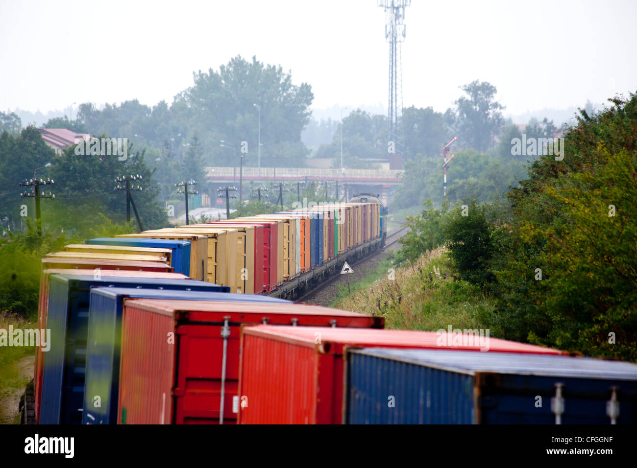 Freight diesel train Stock Photo - Alamy
