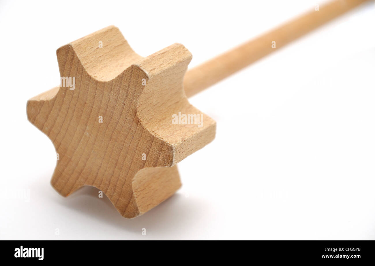 Wood beater placed on white background Stock Photo - Alamy
