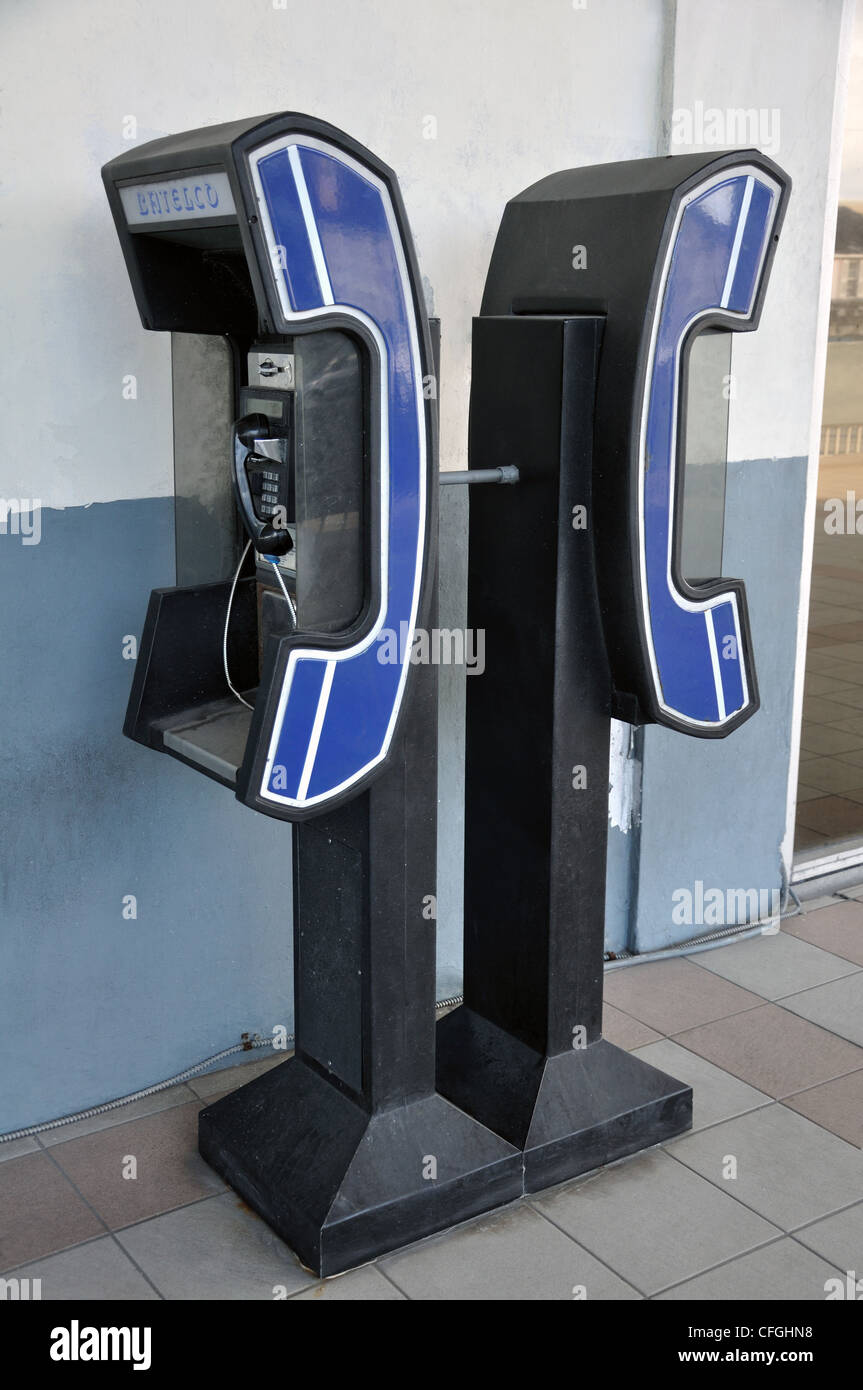 Pay phone booth, Nassau, Bahamas Stock Photo - Alamy