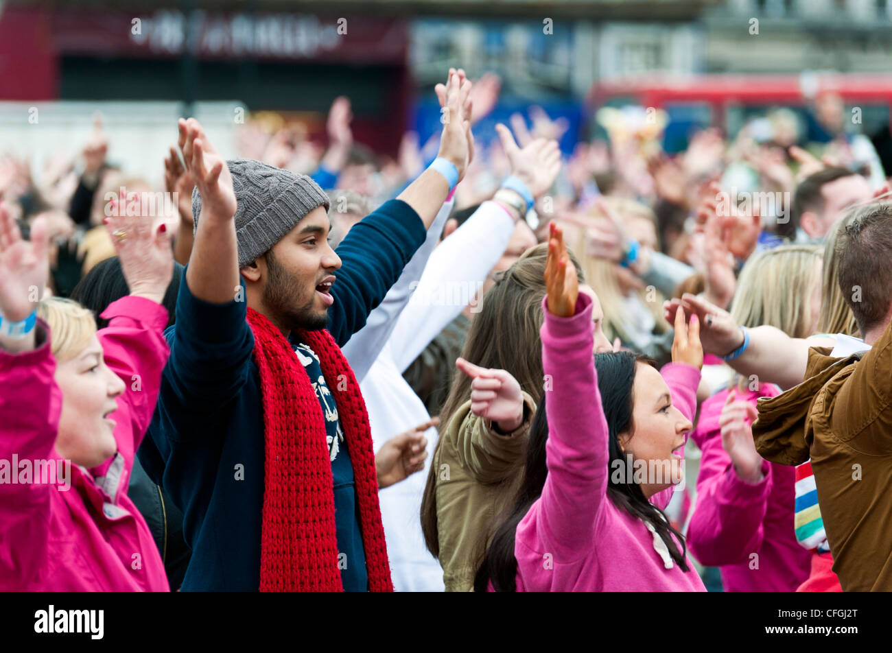 Crowd arms air hi-res stock photography and images - Alamy