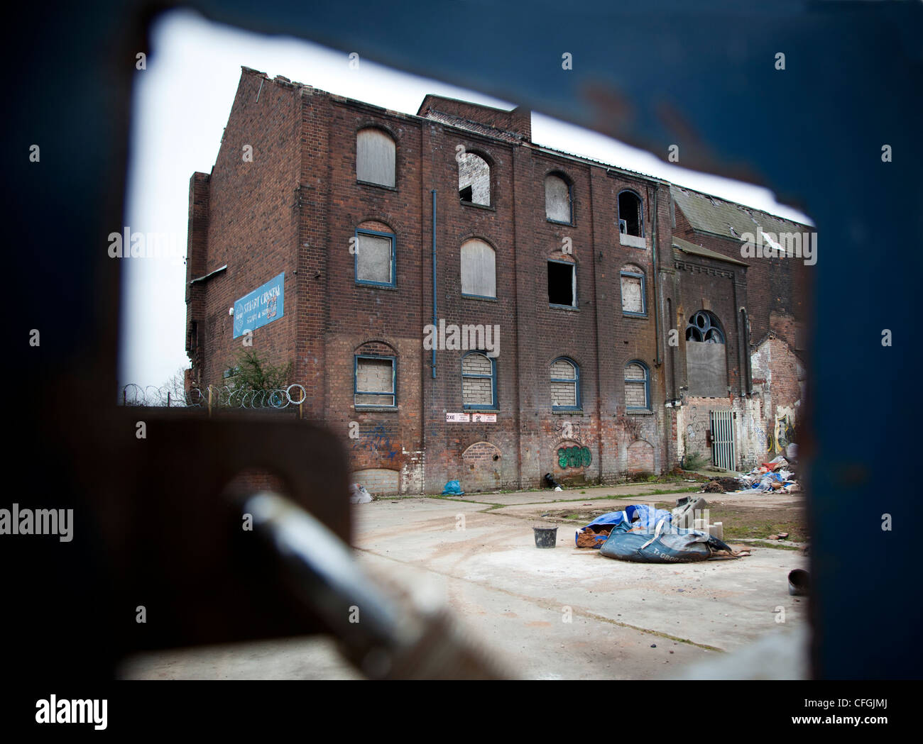 A derelict part of the Stuart Crystal glass making factory in the Black ...