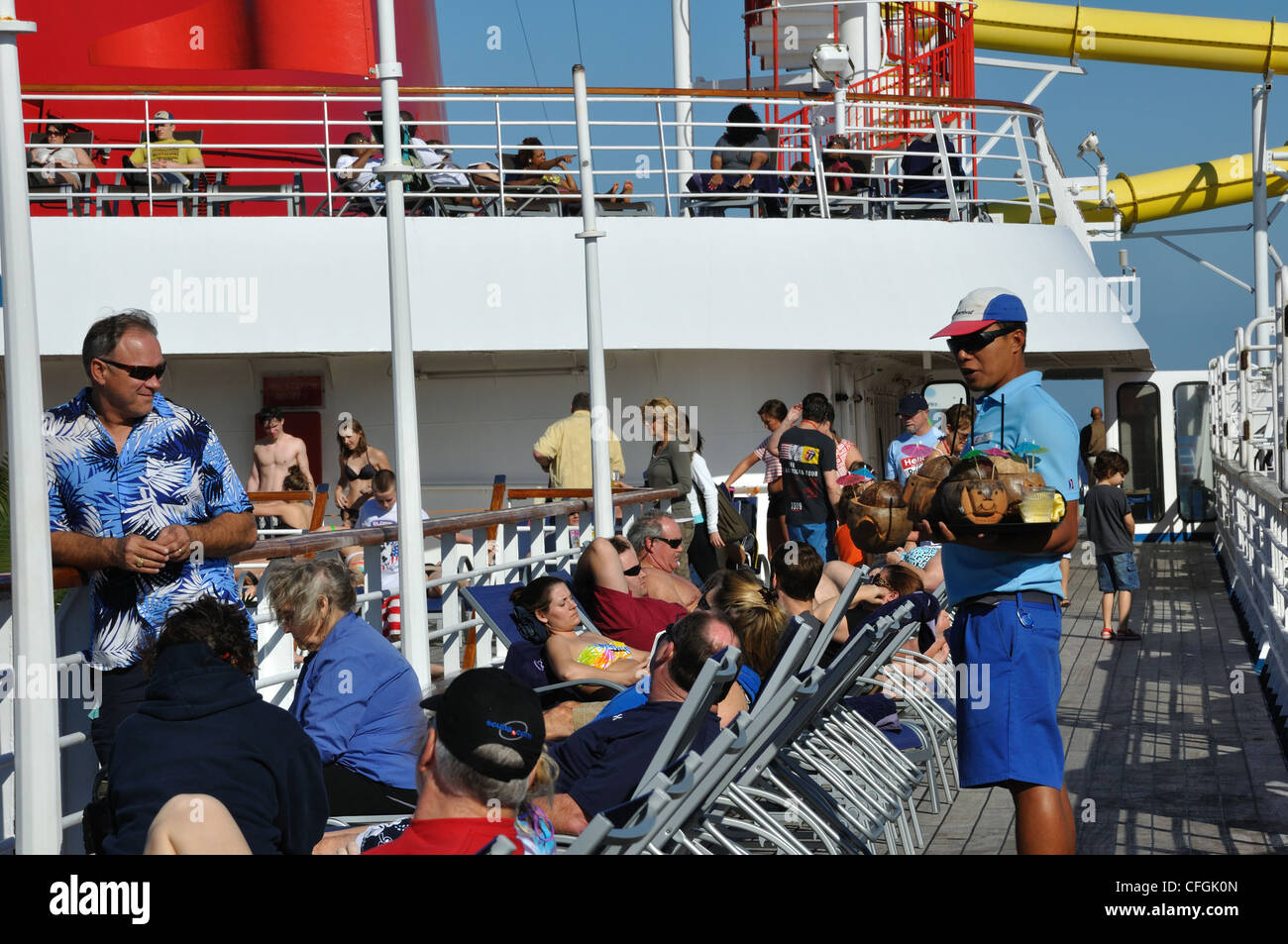 Waiter on cruise ship Stock Photo - Alamy