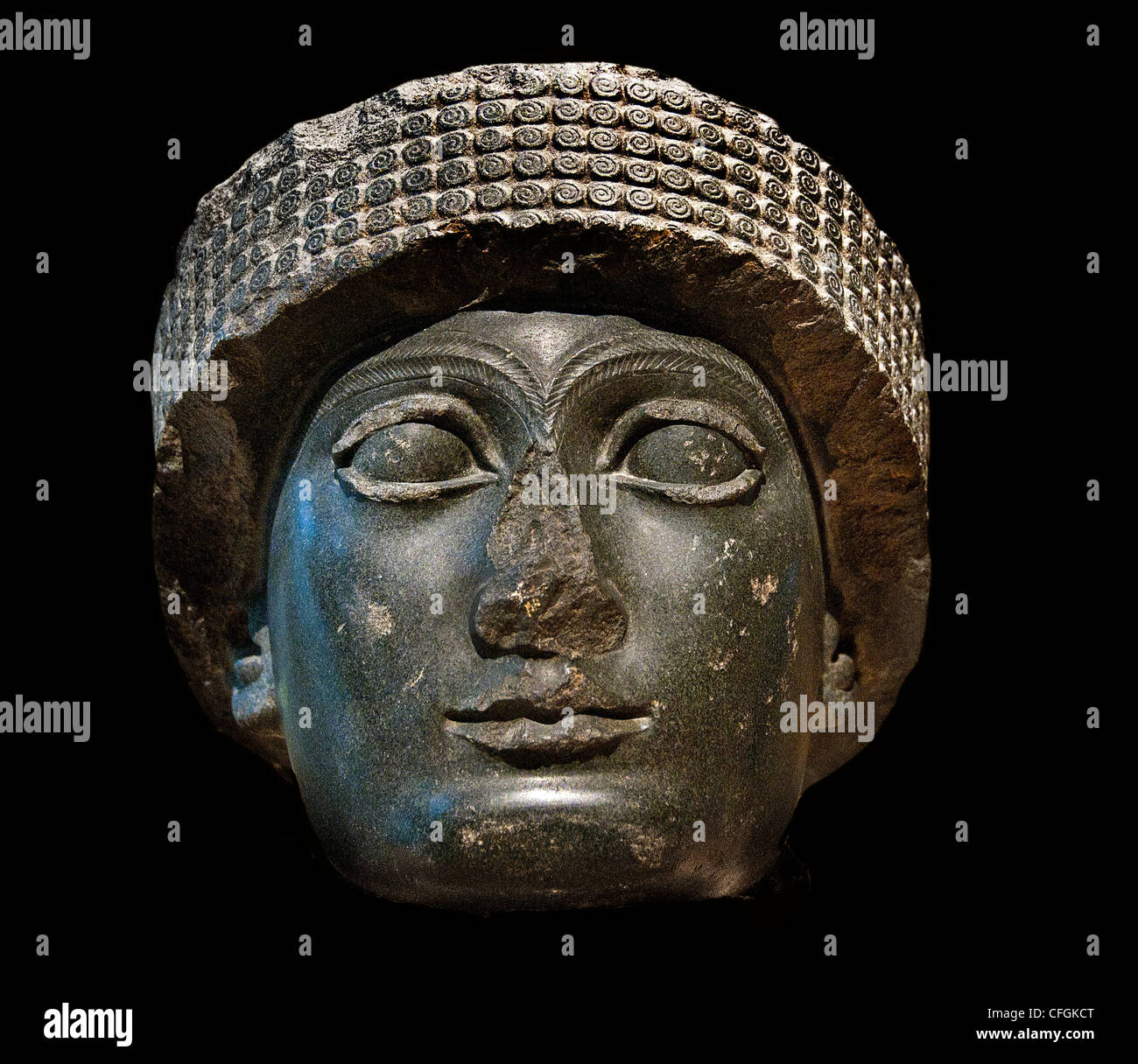 Head of Gudea prince of Lagash Neo Sumerian Sumeria 2120 BC Tello Girsu ...