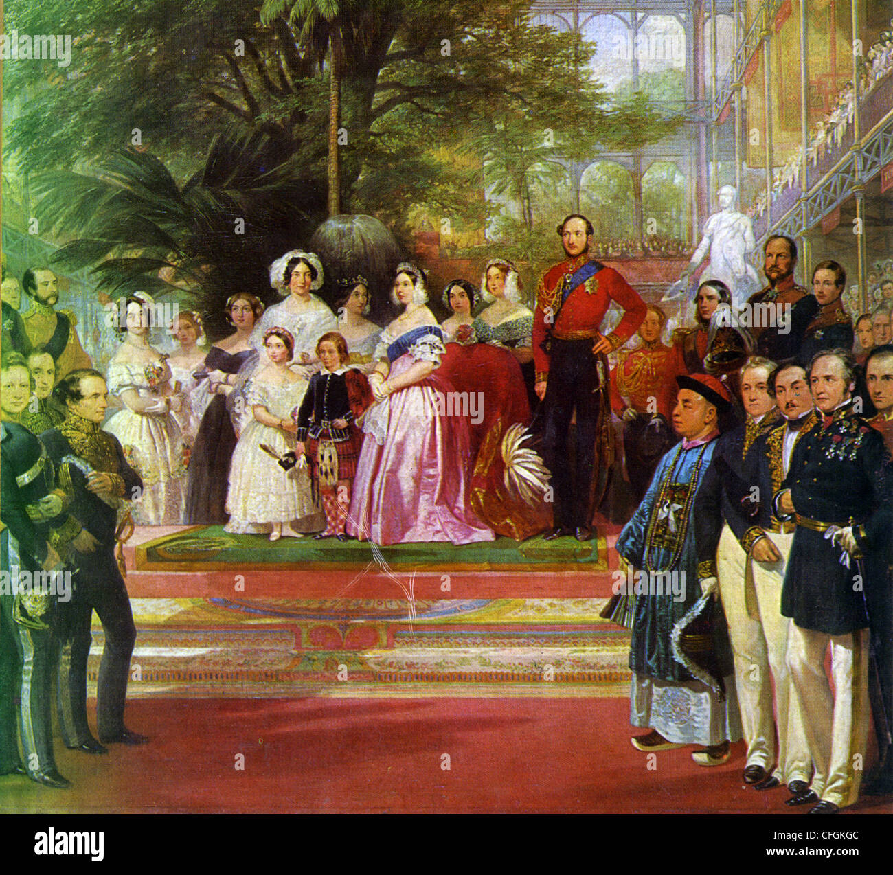 QUEEN VICTORIA and family at opening of the Great Exhibition, Hyde Park ...