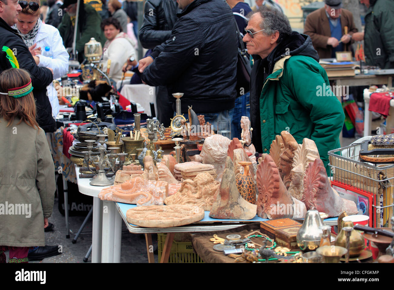 greece athens monastiraki the sunday market in adrianou street Stock ...