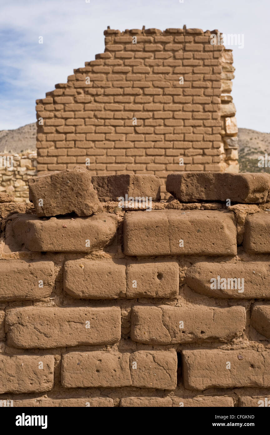 Old adobe brick wall in Lincoln, New Mexico Stock Photo - Alamy