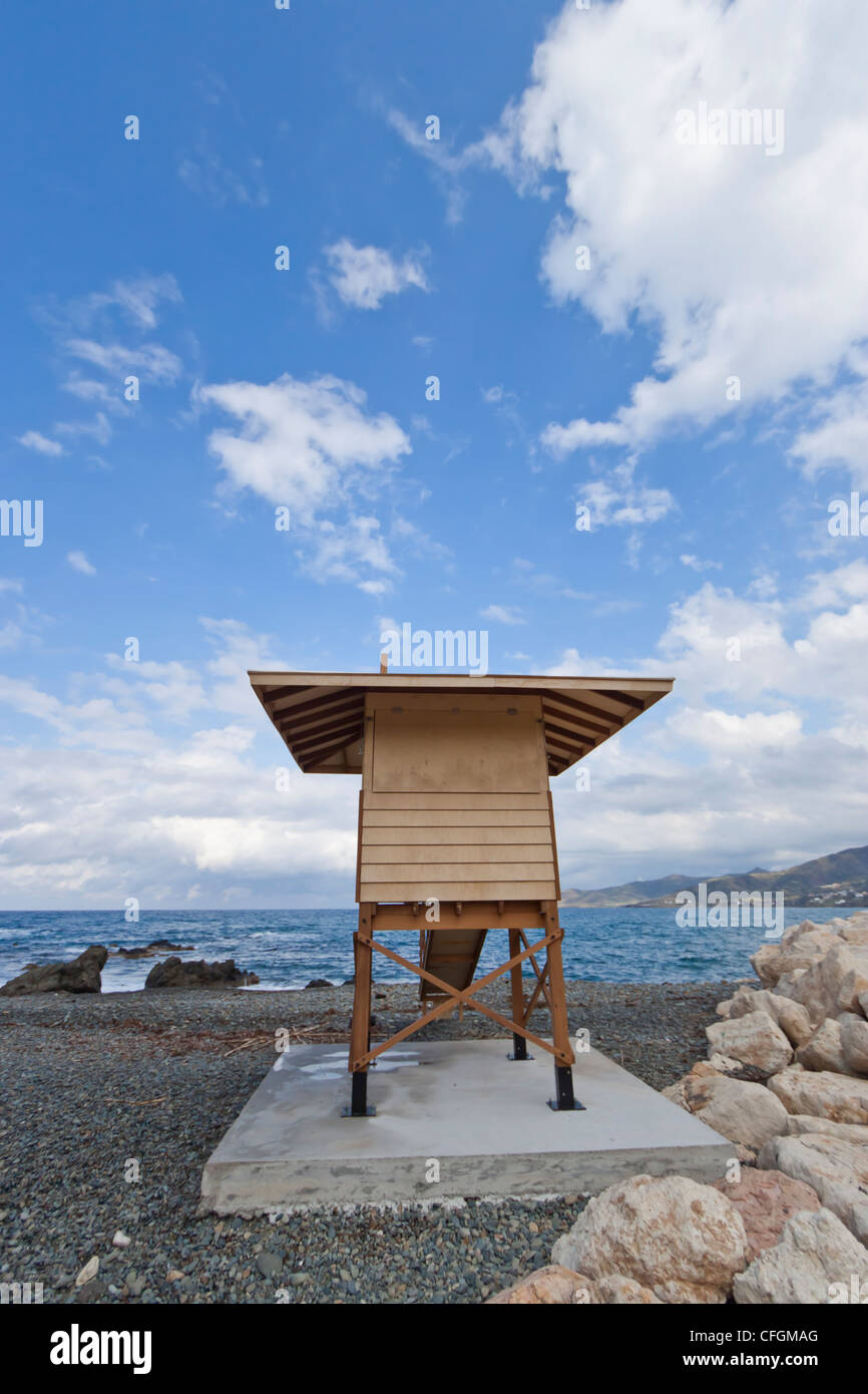 Lifeguard house at Pomos beach, Paphos district, Cyprus Stock Photo - Alamy