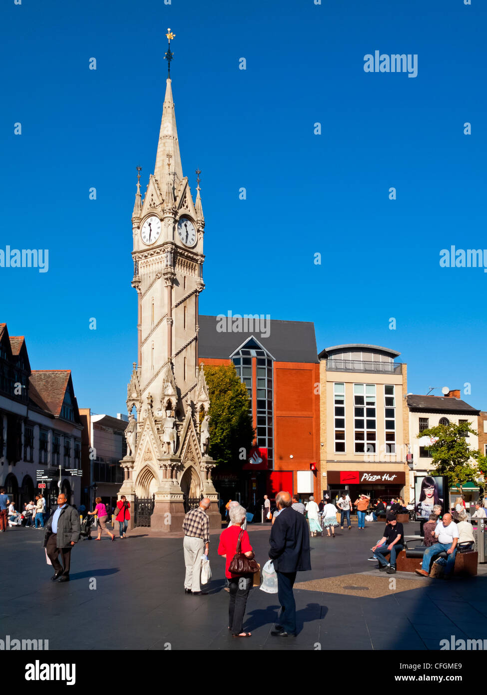 The Haymarket Memorial Clock Tower in Leicester City Centre England UK ...